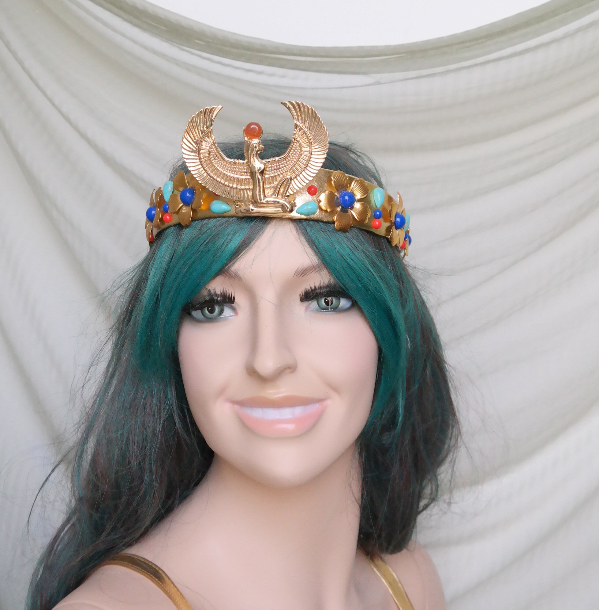 Egyptian Headpiece Egyptian Goddess Crown Gold Headdress - Etsy Israel