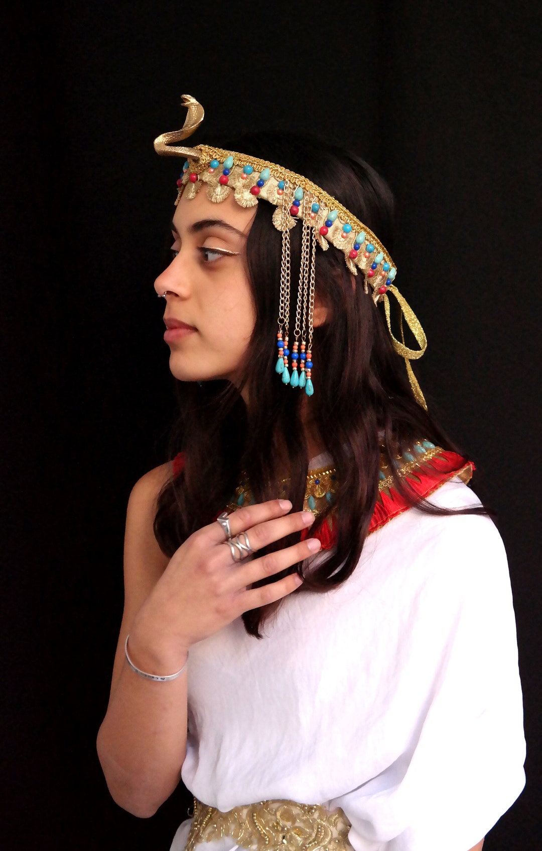 Egyptian Headpiece, Egyptian Goddess Crown, Gold Headdress, Cleopatra ...