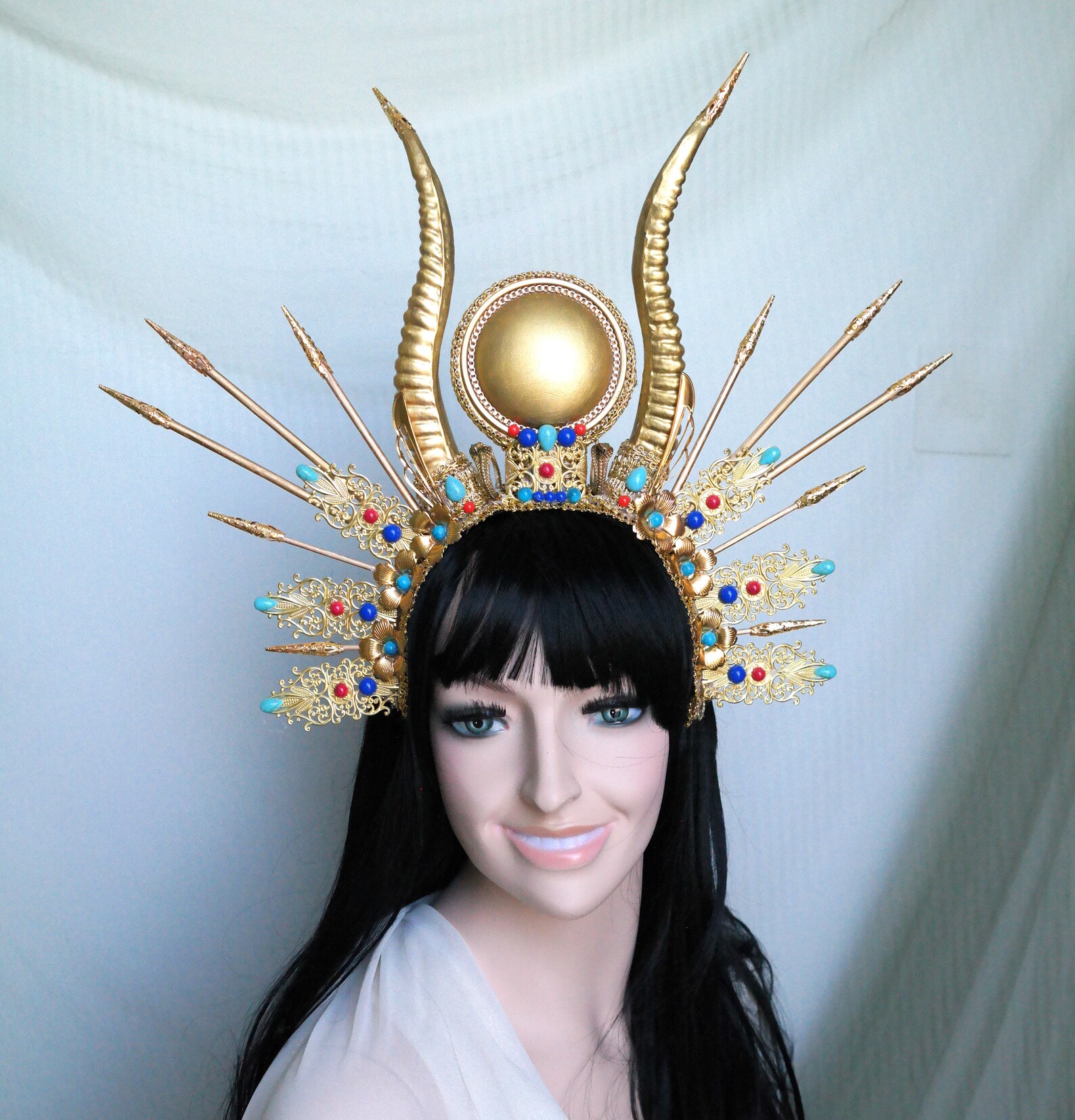 Egyptian Headpiece Egyptian Goddess Crown Gold Headdress - Etsy