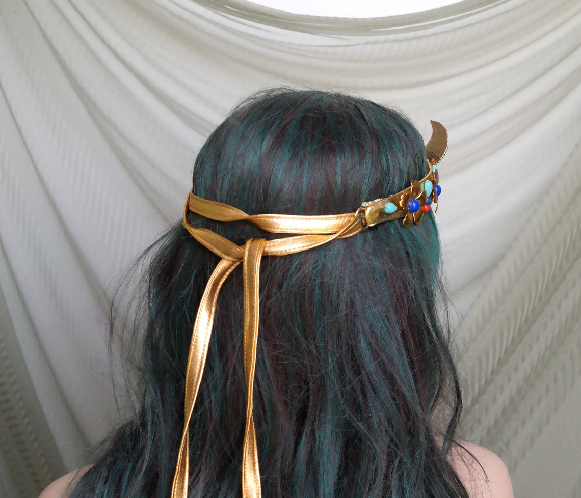 Egyptian Headpiece Egyptian Goddess Crown Gold Headdress - Etsy Israel
