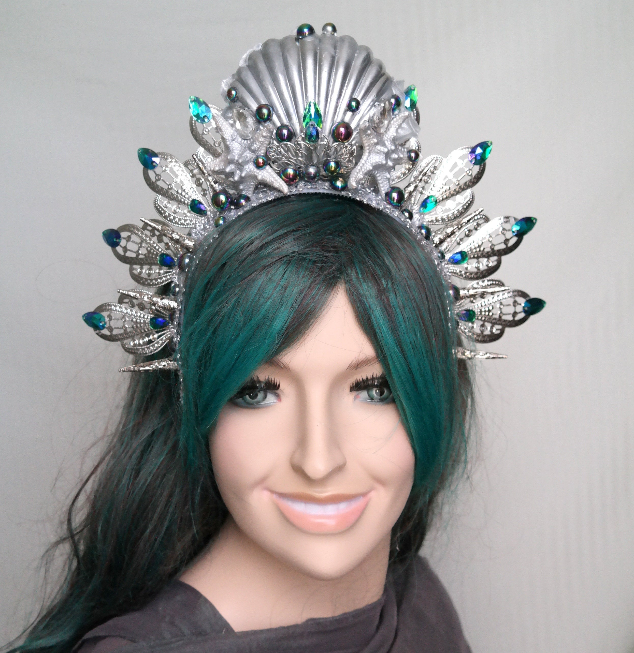 Mermaid Headpiece Blue Green Mermaid Crown Mermaid Crown | Etsy