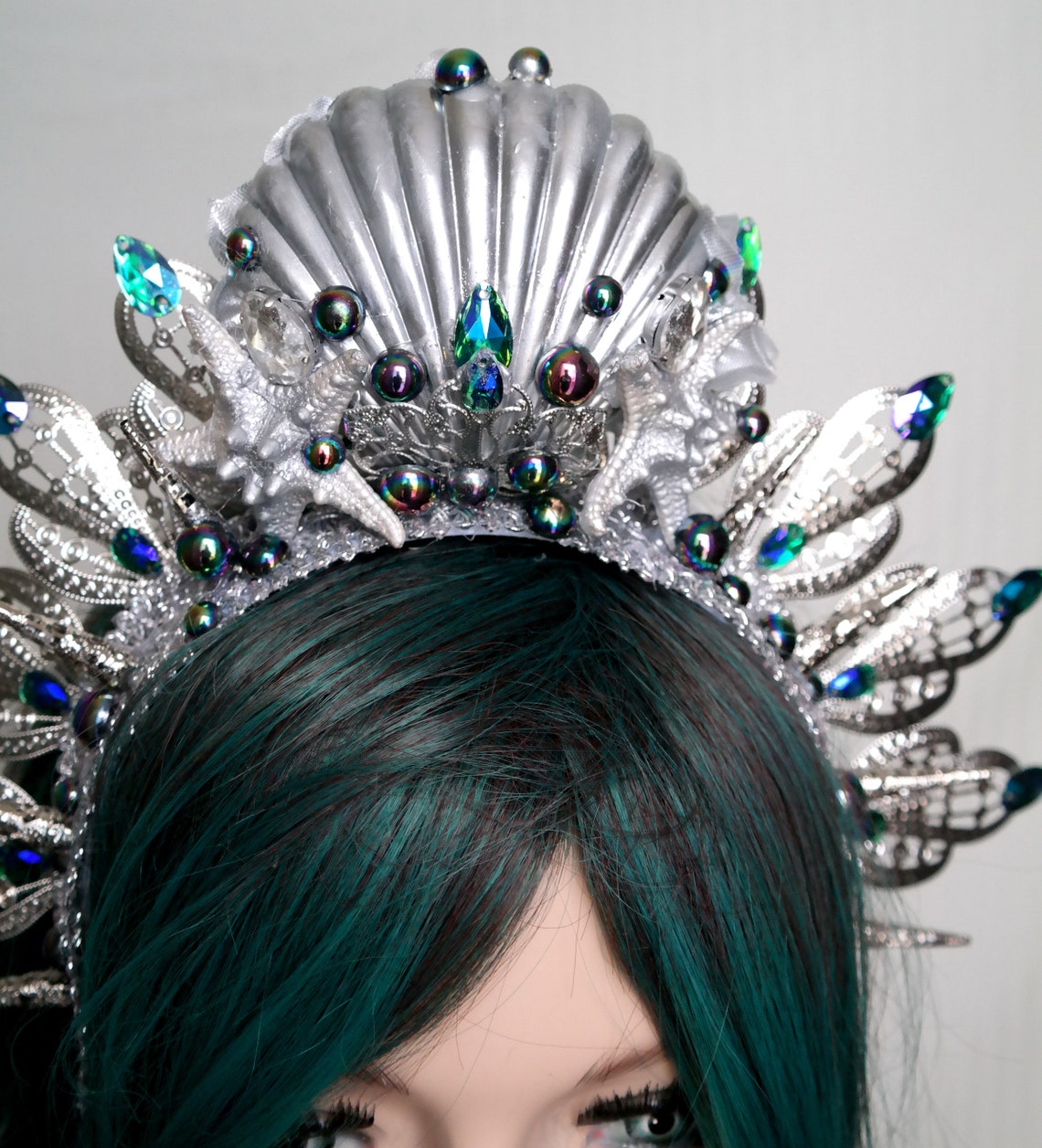Mermaid Headpiece, Blue Green Mermaid Crown, Mermaid Crown Tiara ...