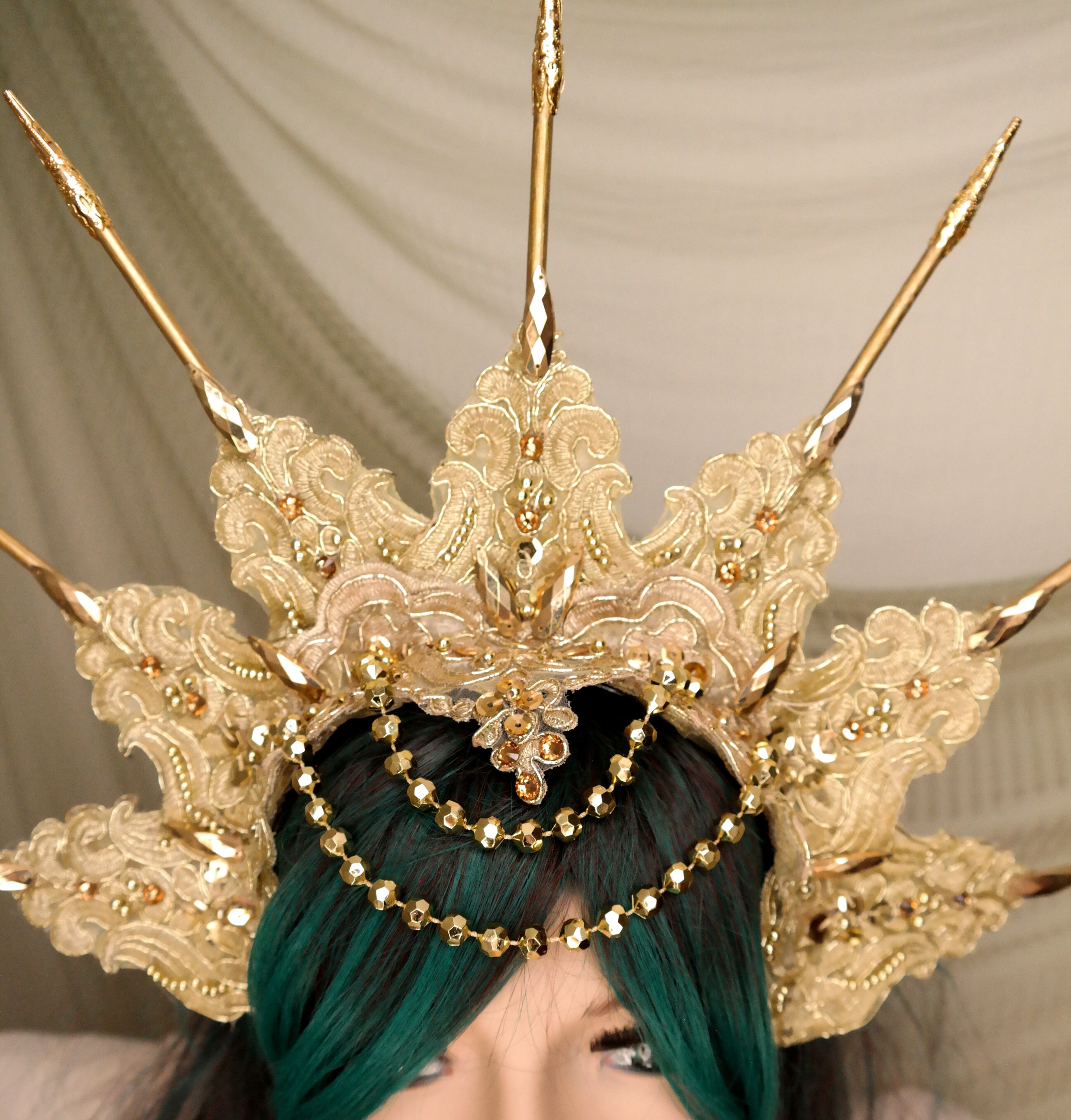 Gold Goddess Headpiece Spiked Halo Headdress Halo Headdress | Etsy