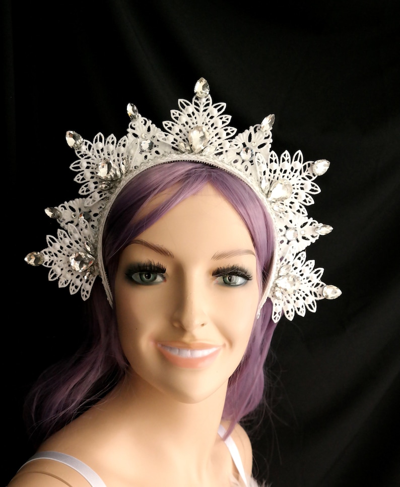 Snow Queen Headdress Ice Queen Crown Winter Goddess Crown - Etsy