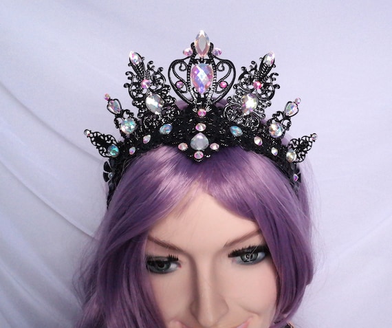 Black Evil Queen Crown Dark Fairy Crown Gothic Witch - Etsy