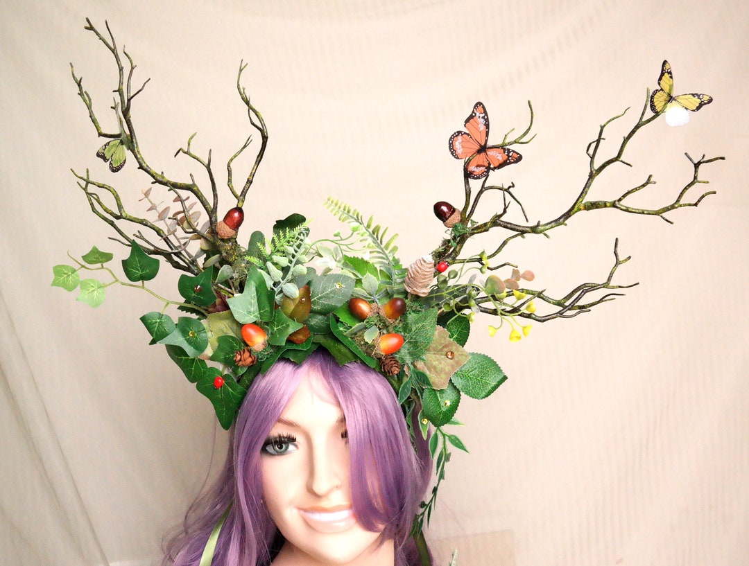 Fairy Crown Forest Fairy Headdress Forest Fairy Costume - Etsy