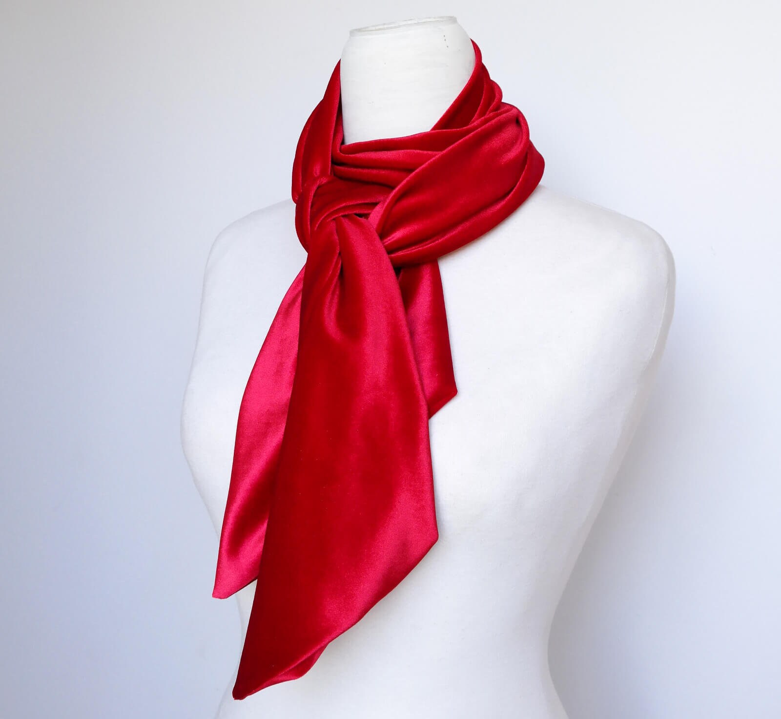 Velvet Scarf Red Velvet Scarf Skinny Scarf Velvet Scarf - Etsy