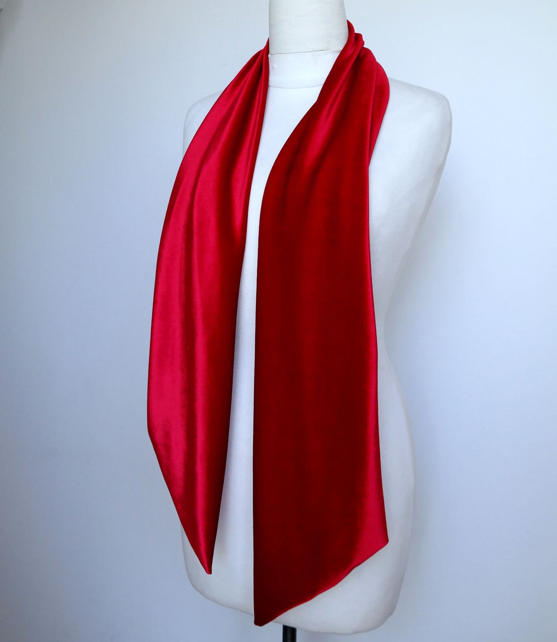 Velvet Scarf Red Velvet Scarf Skinny Scarf Velvet Scarf - Etsy