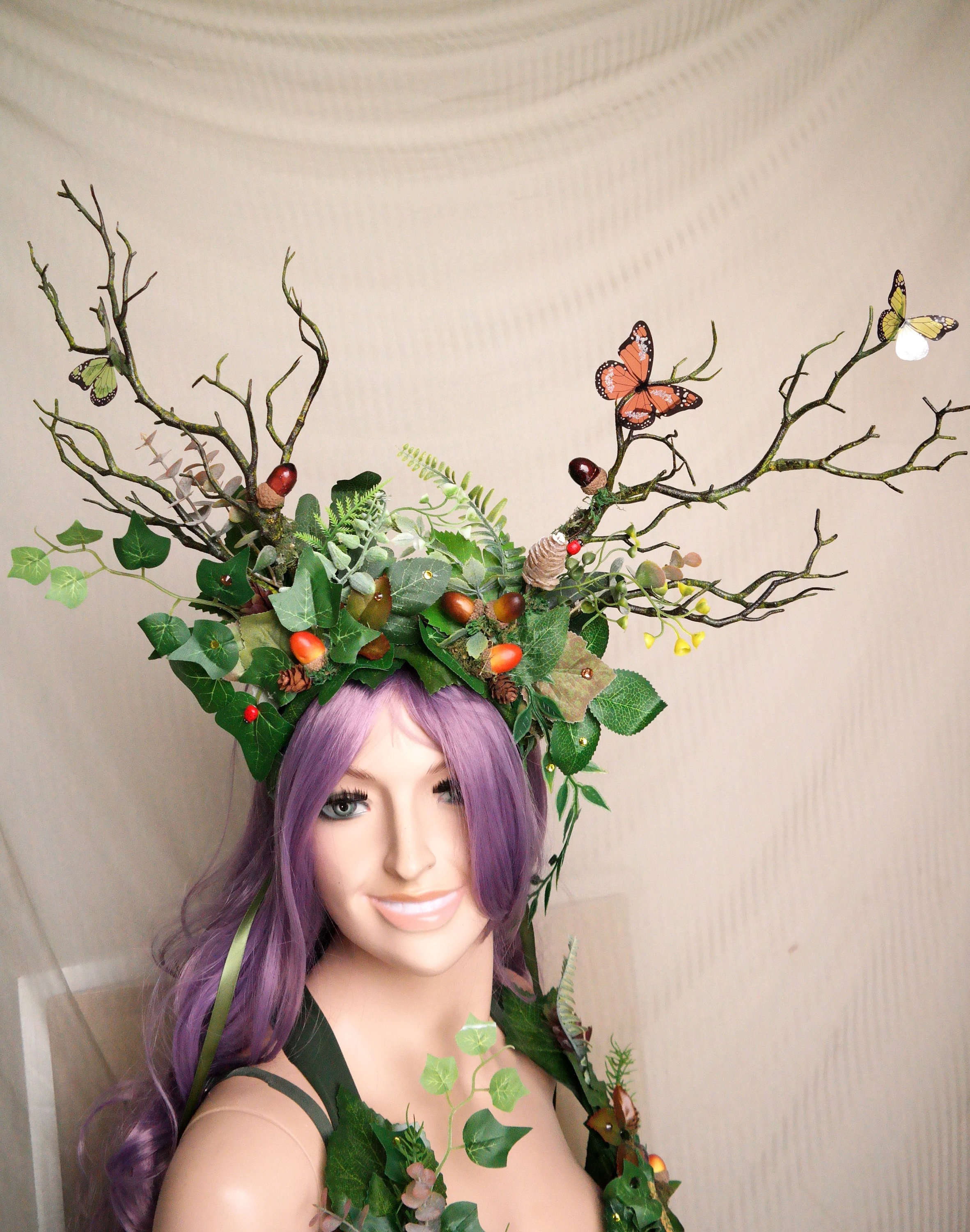 Fairy Crown, Forest Fairy Headdress, Forest Fairy Costume, Mother Earth ...