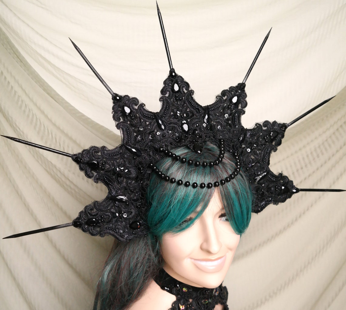 Gothic Spiked Halo Headdress Dark Fairy Crown Gothic | Etsy