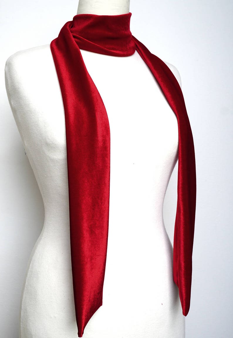 Velvet Scarf Red Velvet Scarf Skinny Scarf Velvet Scarf - Etsy
