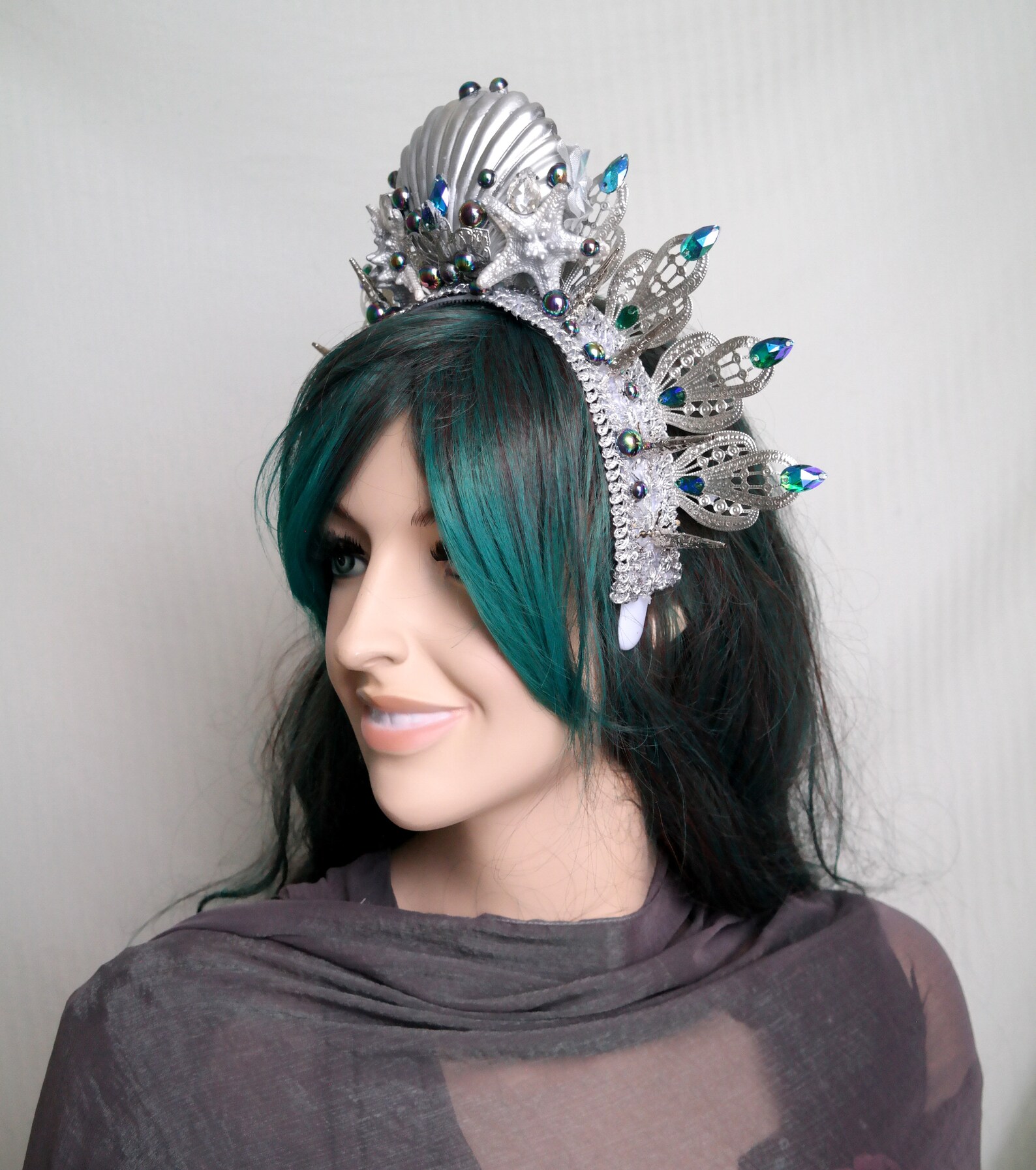 Mermaid Headpiece, Blue Green Mermaid Crown, Mermaid Crown Tiara ...