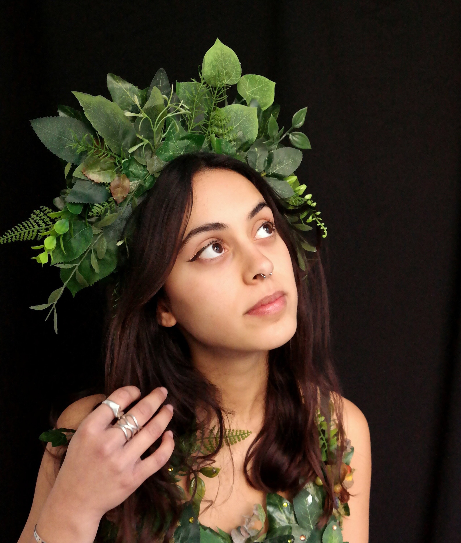 Mother Earth Goddess Headdress Woodland Fairy Crown Green Etsy