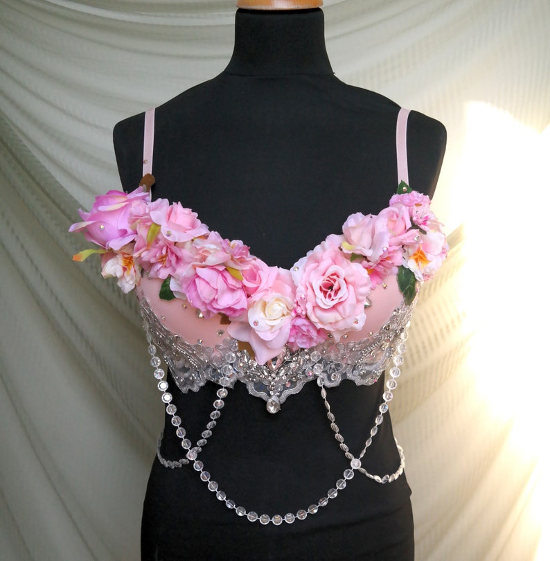 Adult Fairy Costume, Fairy Rave Bra , Pink Rave Bra, Princess Rave Bra ...