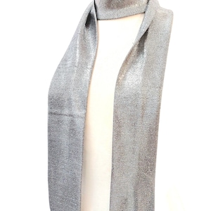 Shimmering Silver Lurex Scarf, Skinny Metallic Headband - Etsy