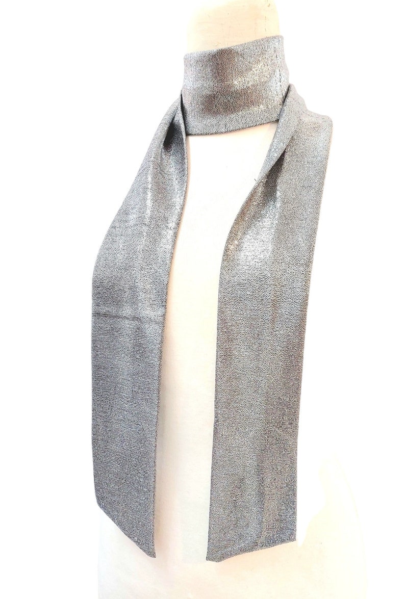 Shimmering Silver Lurex Scarf, Skinny Metallic Headband - Etsy