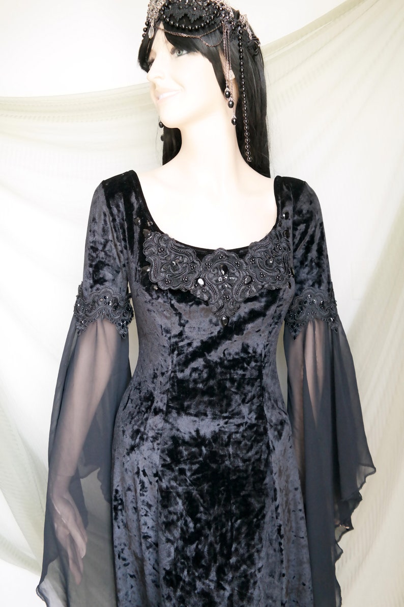 Gothic Velvet Medieval Dressת Pre Made - Ready to Ship, Dark Fairy ...