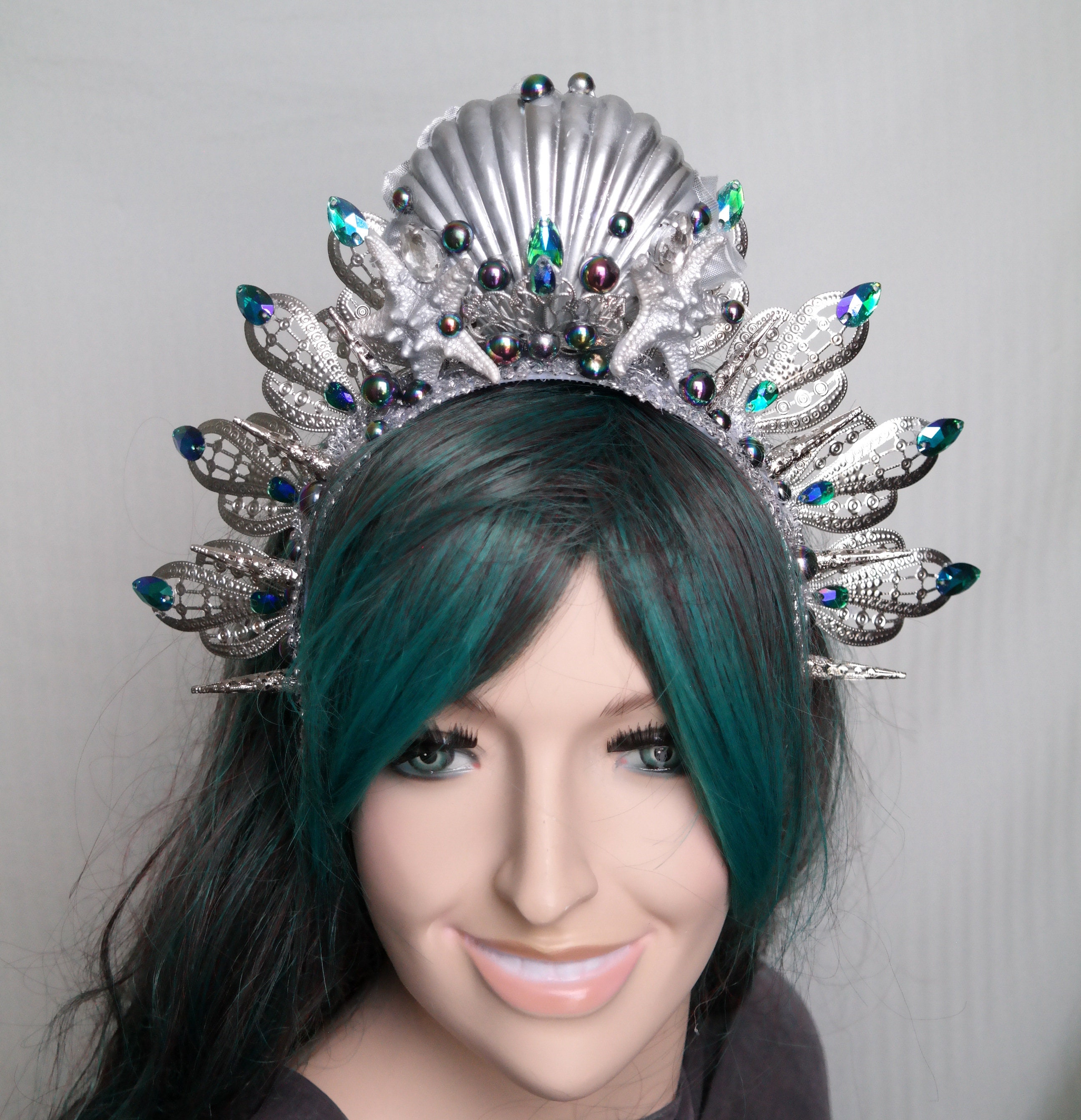 Mermaid Headpiece, Blue Green Mermaid Crown, Mermaid Crown Tiara ...