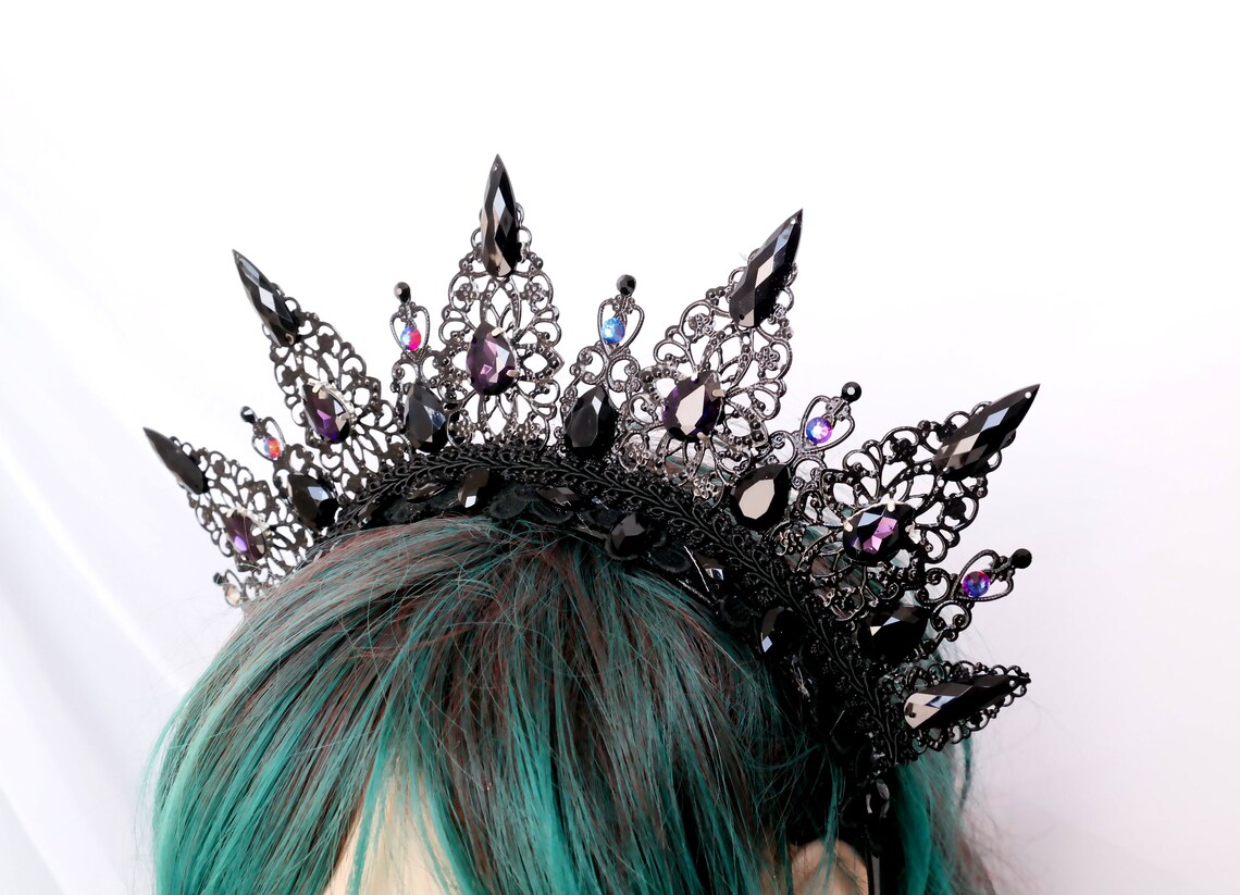 Black Evil Queen Crown Dark Fairy Crown Gothic Witch - Etsy