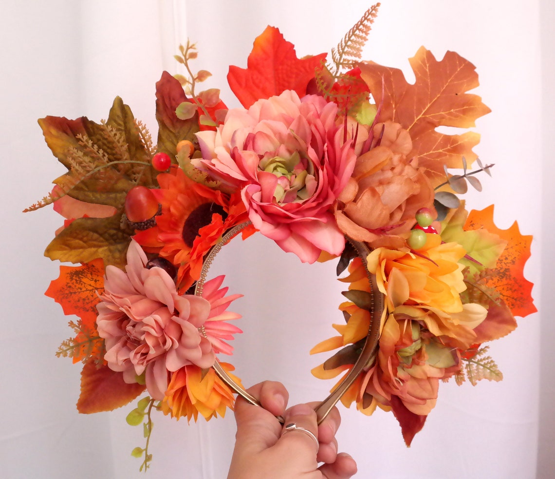 Autumn Flower Crown Fall Fairy Crown Woodland Fairy Crown - Etsy