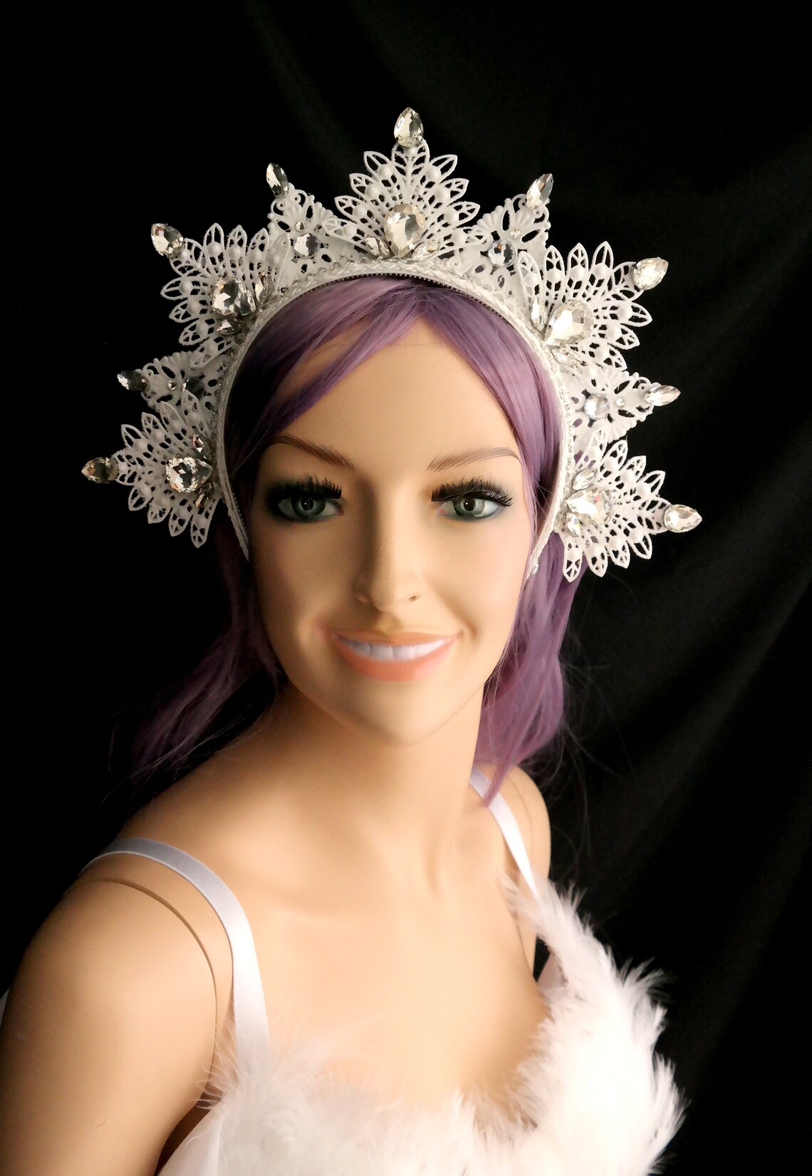 Snow Queen Headdress Ice Queen Crown Winter Goddess Crown - Etsy