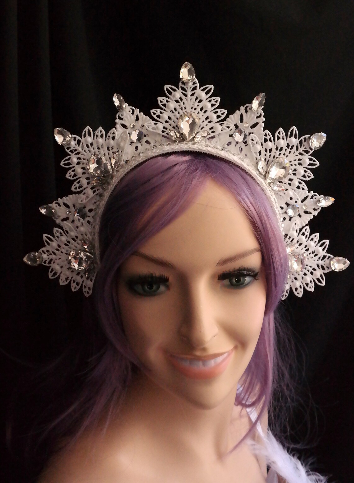Snow Queen Headdress Ice Queen Crown Winter Goddess Crown - Etsy