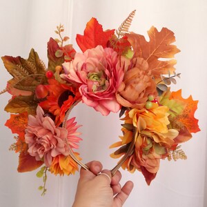 Autumn Flower Crown, Fall Fairy Crown, Woodland Fairy Crown, Autumn ...