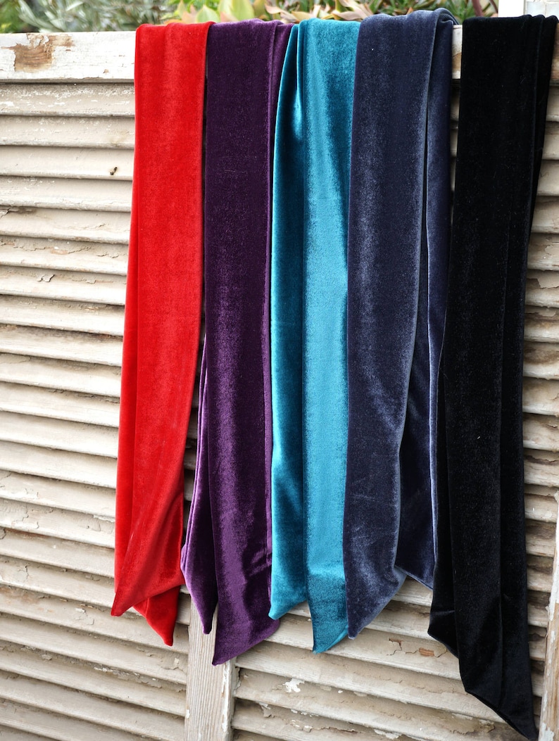 Velvet Scarf Red Velvet Scarf Skinny Scarf Velvet Scarf - Etsy