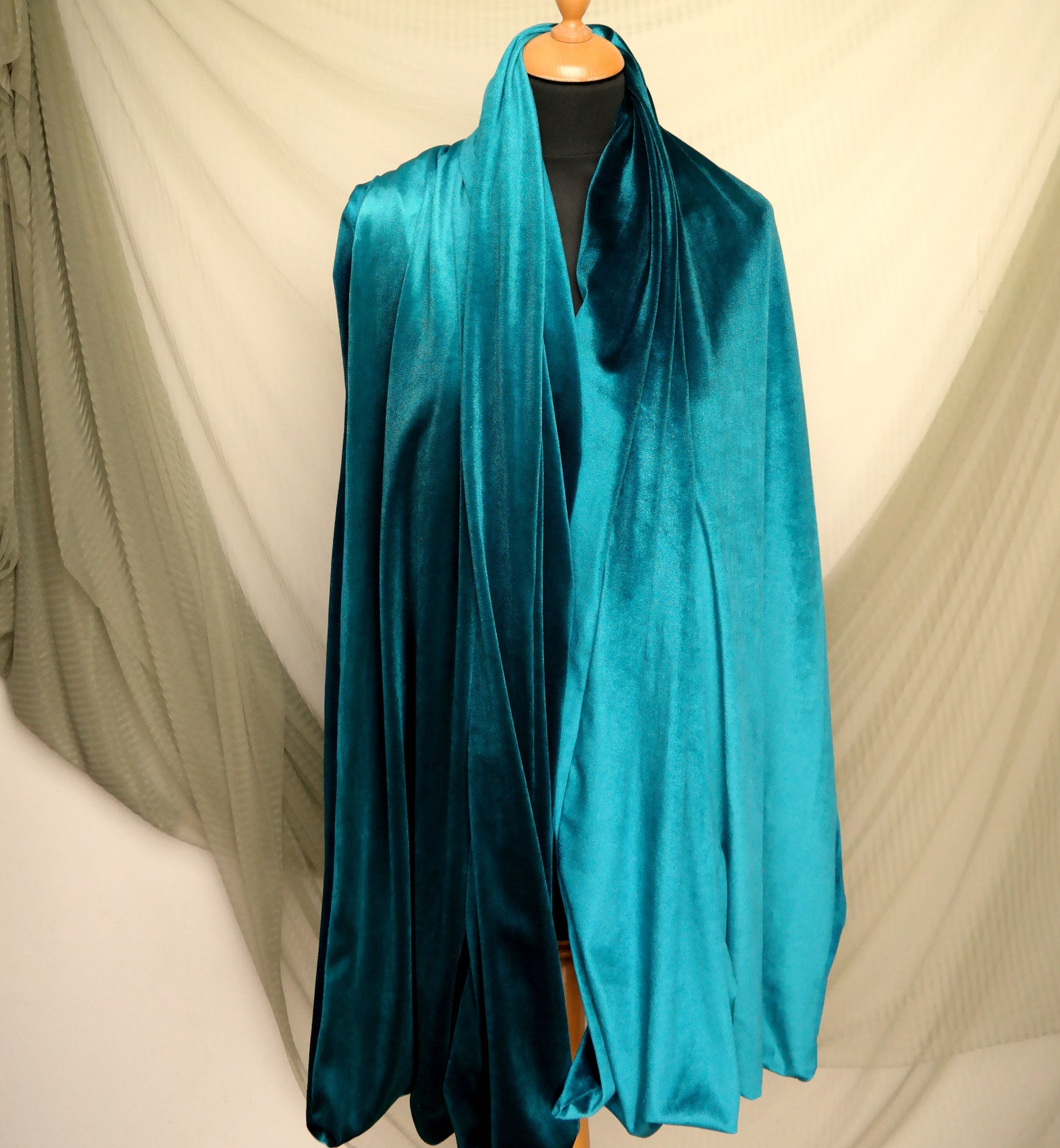 Teal Velvet Shawl 3 Sizes Availale Large Velvet Shawl Women - Etsy