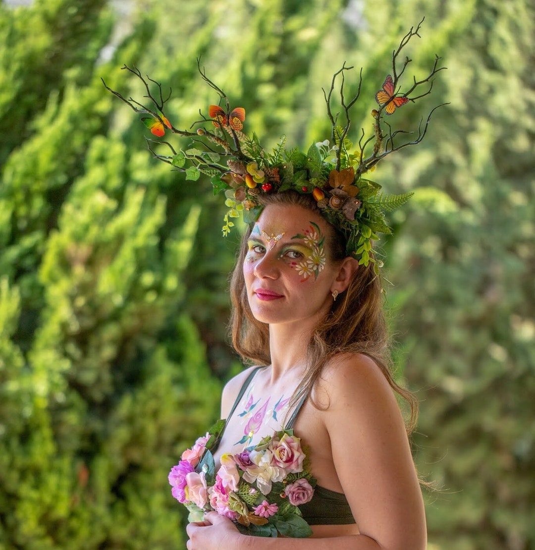 Fairy Crown, Forest Fairy Headdress, Forest Fairy Costume, Mother Earth ...