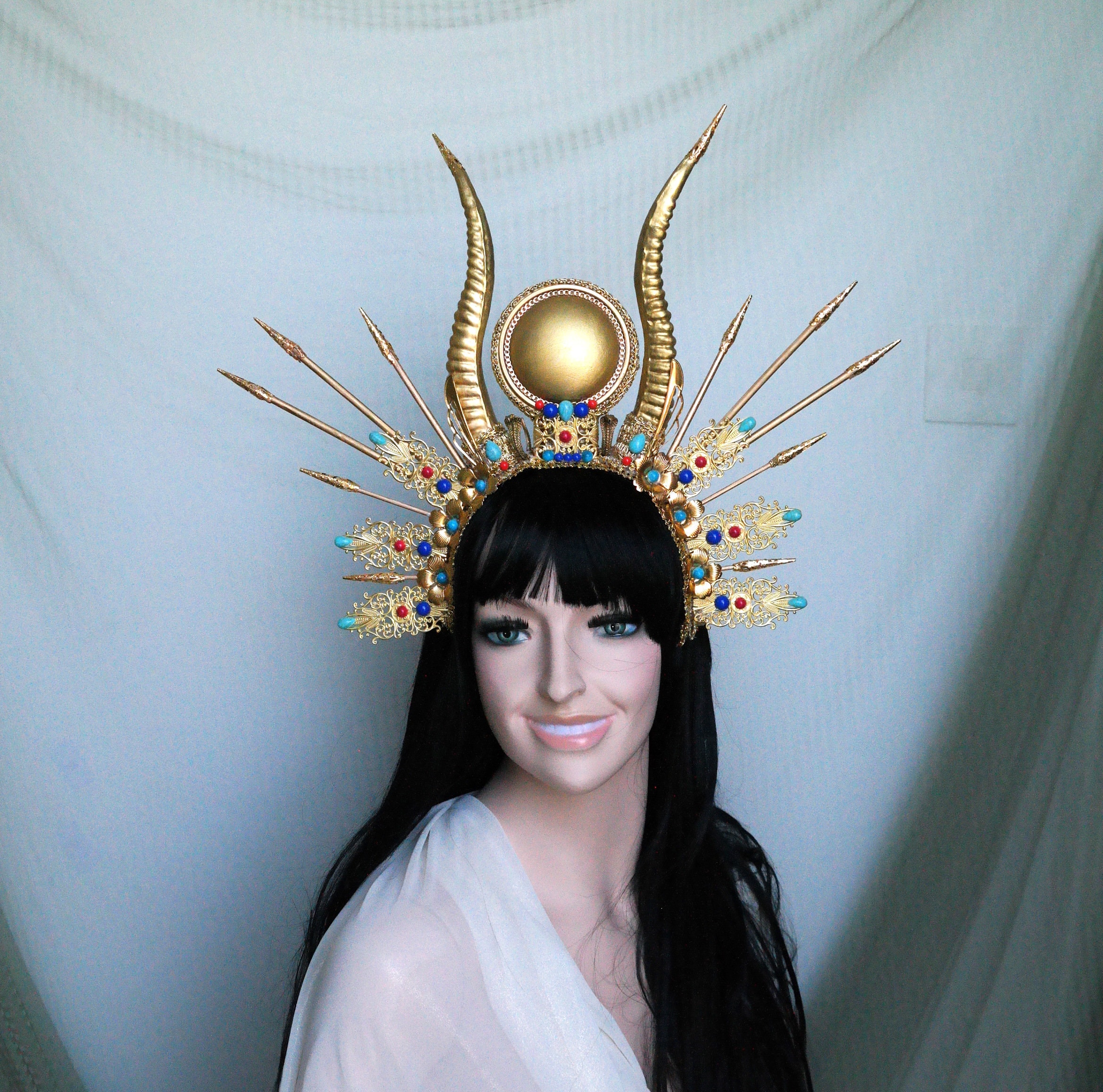 Egyptian Headpiece Egyptian Goddess Crown Gold Headdress - Etsy