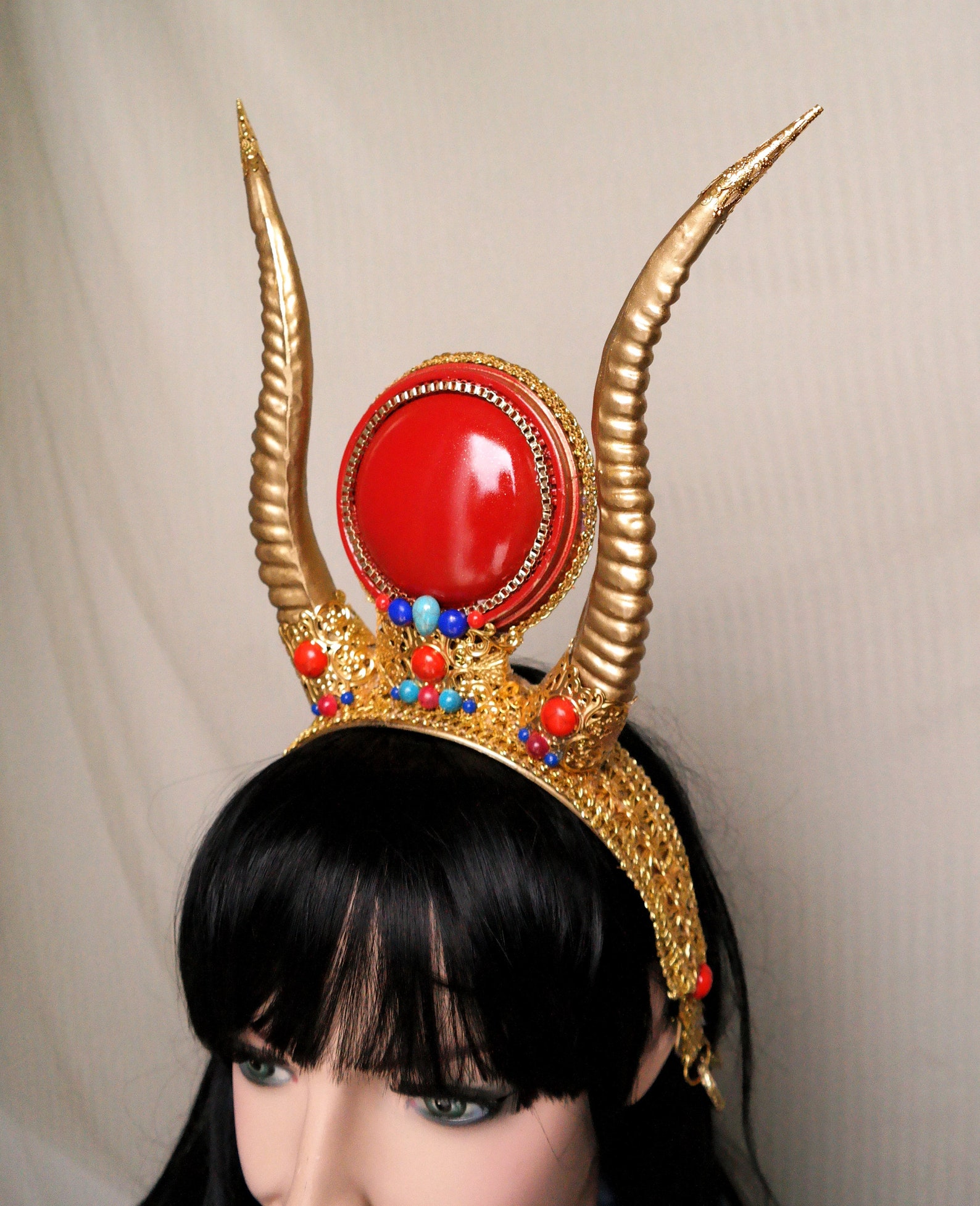 Egyptian Headpiece, Egyptian Goddess Crown, Gold Headdress, Cleopatra ...