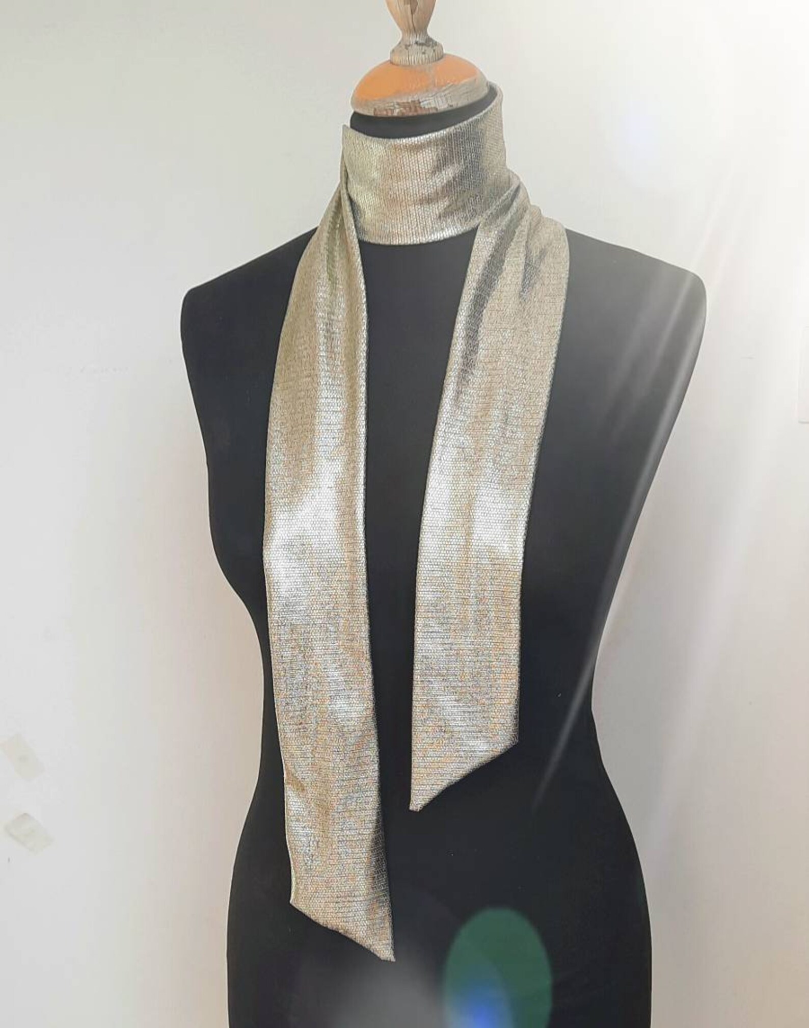Shimmering Silver Lurex Scarf, Skinny Metallic Headband - Etsy