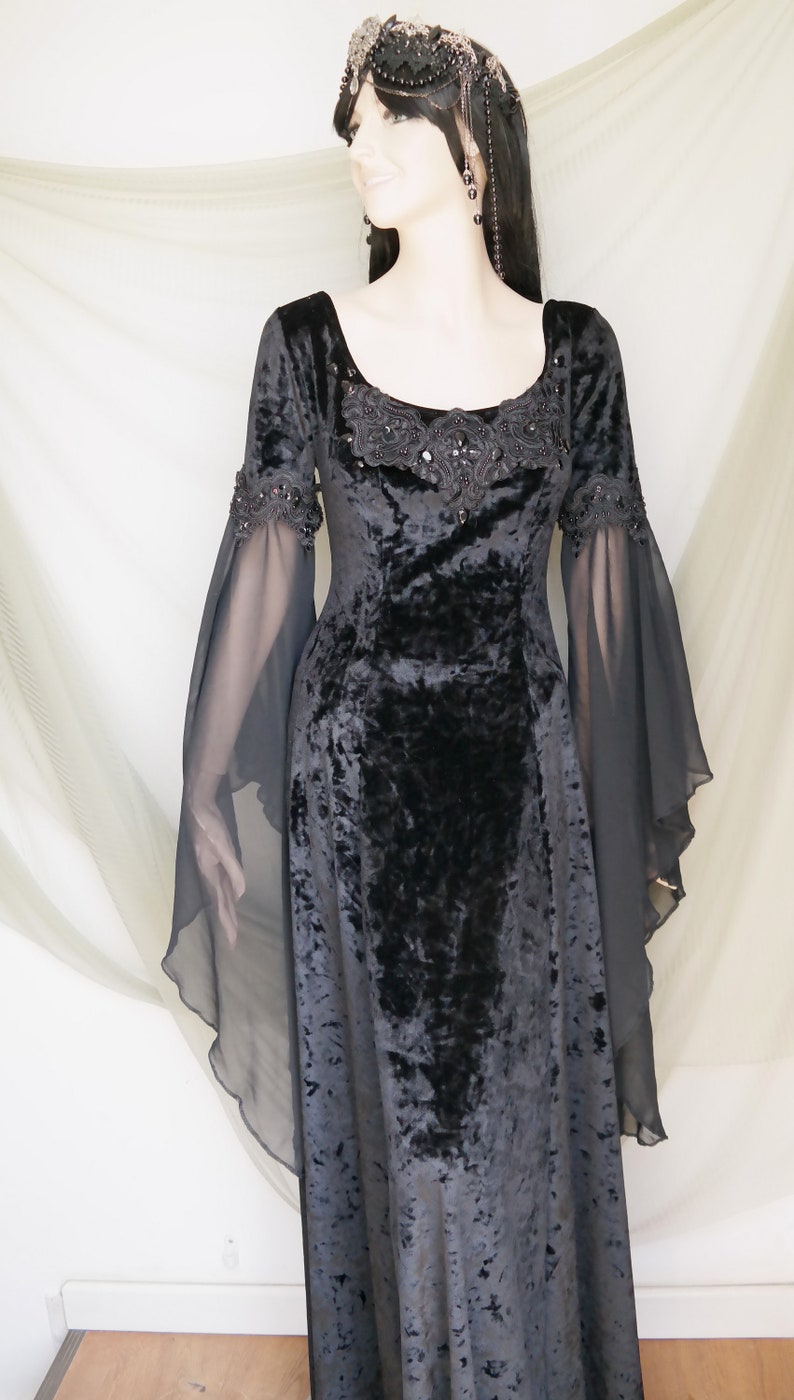 Gothic Velvet Medieval Dressת Pre Made - Ready to Ship, Dark Fairy ...