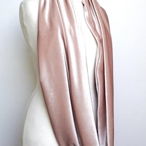 Velvet Scarf, Blush Velvet Scarf, Velvet Infinity Scarf, Women Scarf ...