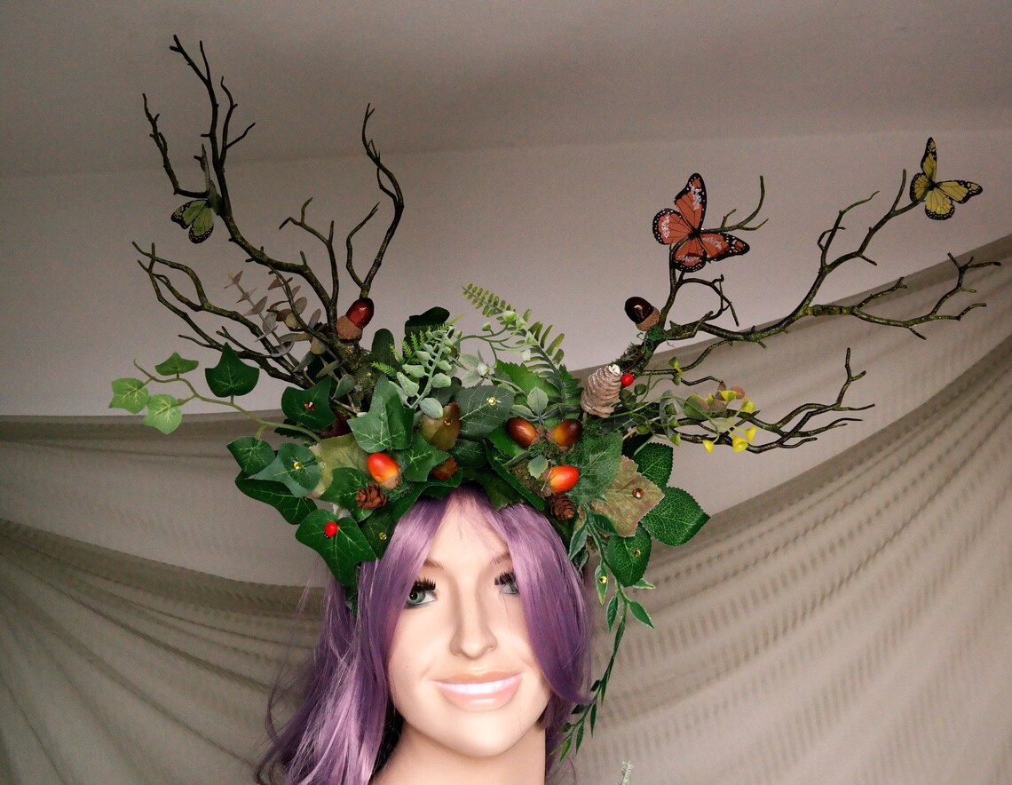 Fairy Crown, Forest Fairy Headdress, Forest Fairy Costume, Mother Earth ...
