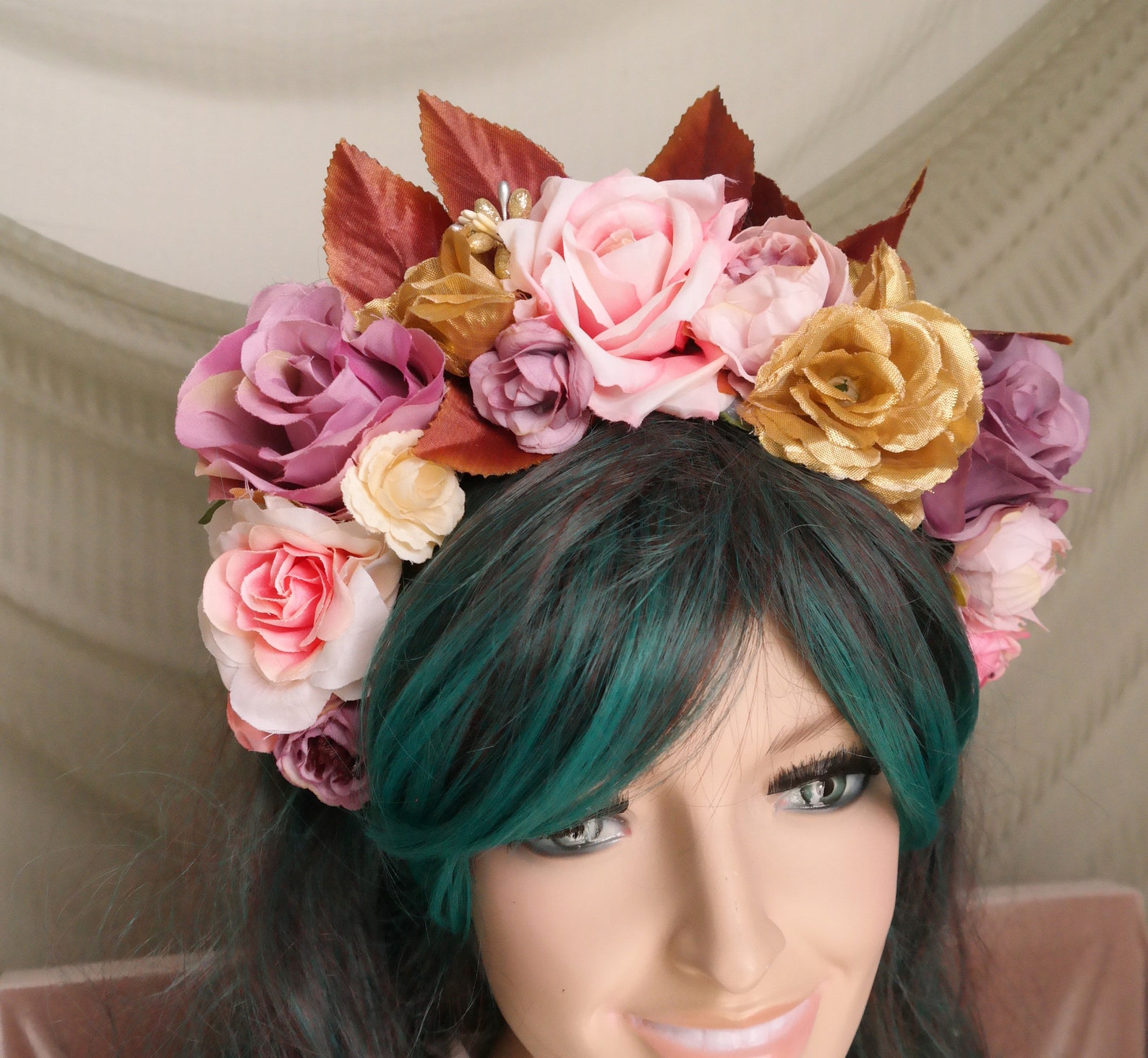 Fairy Flower Crown Pink Floral Headpiece Pink Flower Crown | Etsy