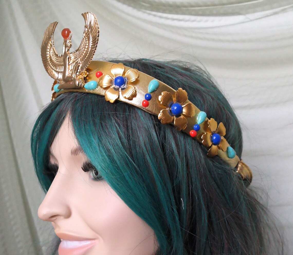 Egyptian Headpiece Egyptian Goddess Crown Gold Headdress - Etsy Israel