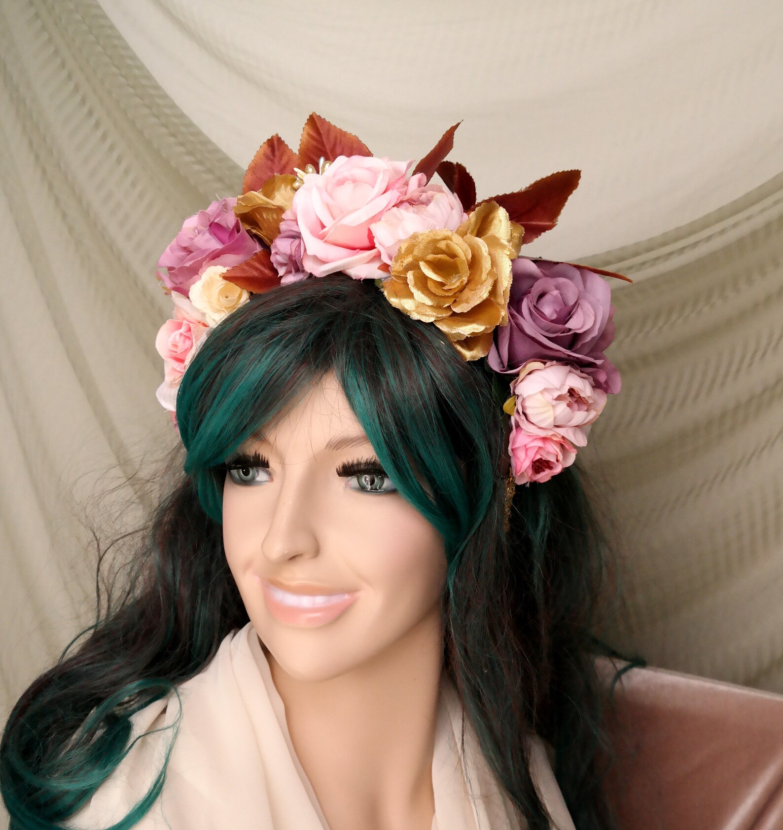 Fairy Flower Crown Pink Floral Headpiece Pink Flower Crown - Etsy