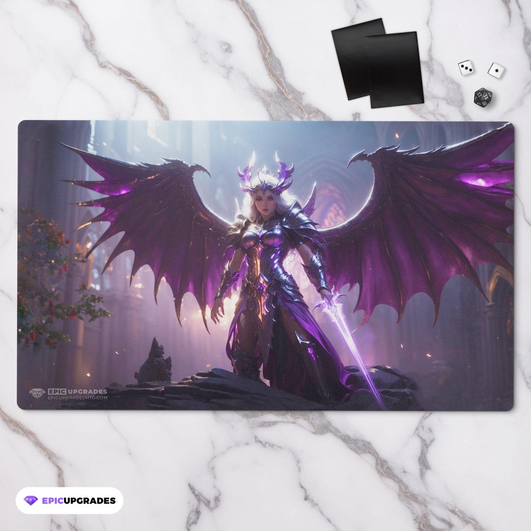 Creature Creations - Dark Angel Playmat | 24"x14" Magic the Gathering ...