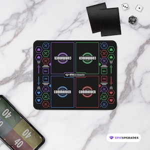 Mini Commander Zone Mat | 9.5"x7.75" Compact EDH Life Tax and CMDR ...