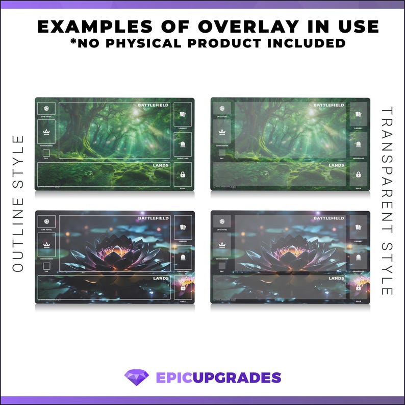 Digital Download PSD for MTG Playmat Zone Overlay 24"x14" Magic the ...