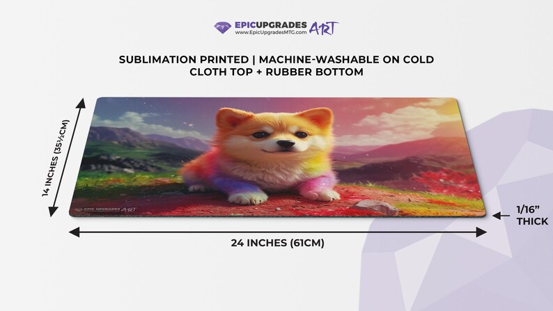 Prismatic Pals - Cute Puppy Playmat | 24"x14" Adorable Corgi Baby ...
