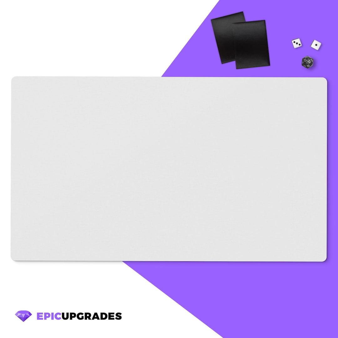 White Playmat - 24"x14" Blank Unbranded Plain Customizable Card Game ...