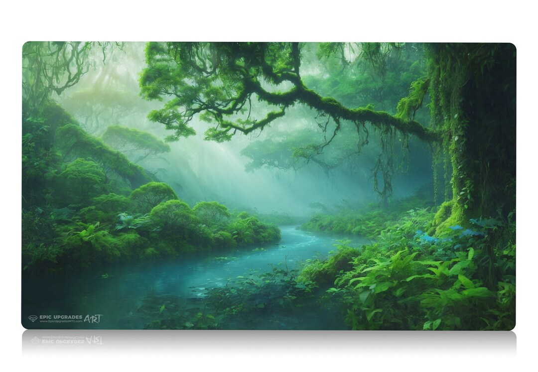 Misty Rainforest Reimagined Playmat Fantasy Land Series - Etsy