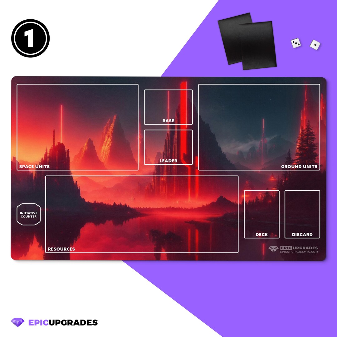 SWU Compatible Playmat – Sci-fi Art With Zones | 24" X 14" TCG Card Mat ...
