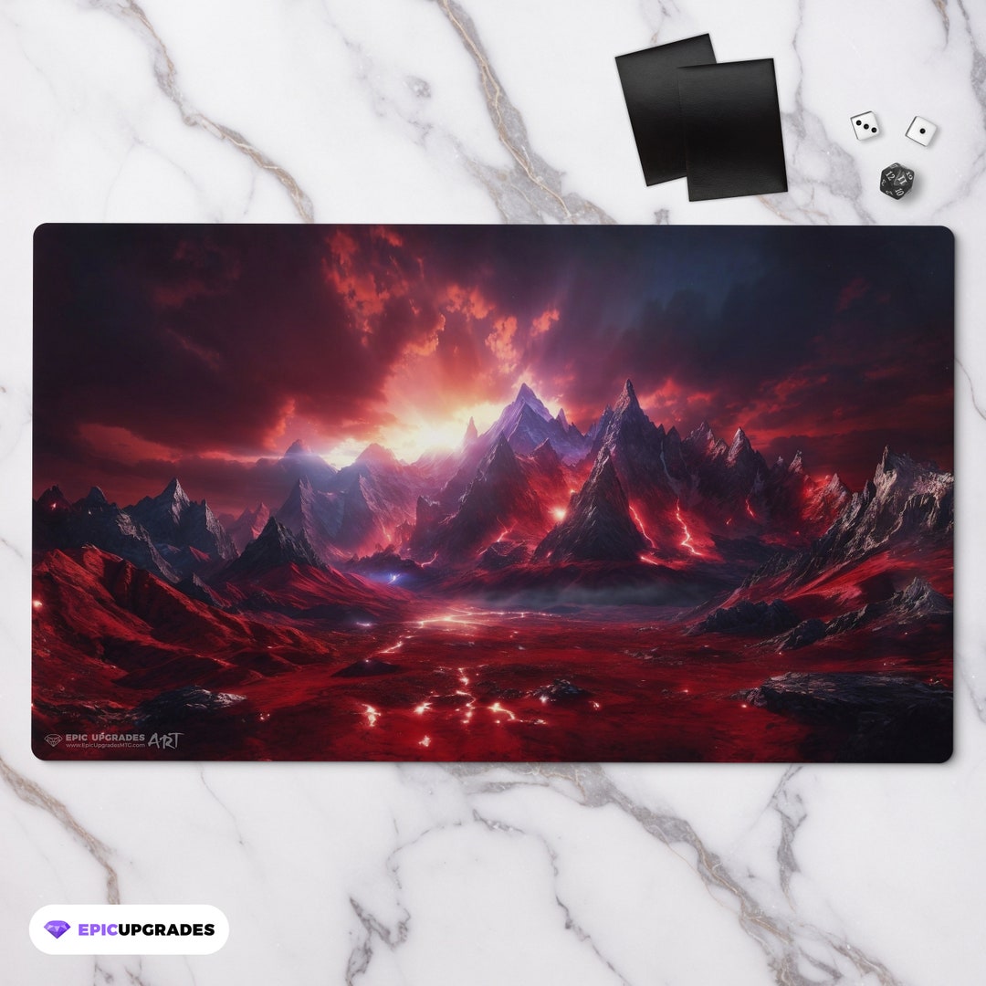 Mountain Playmat | 24"x14" Magic the Gathering Red Player Land Artwork ...