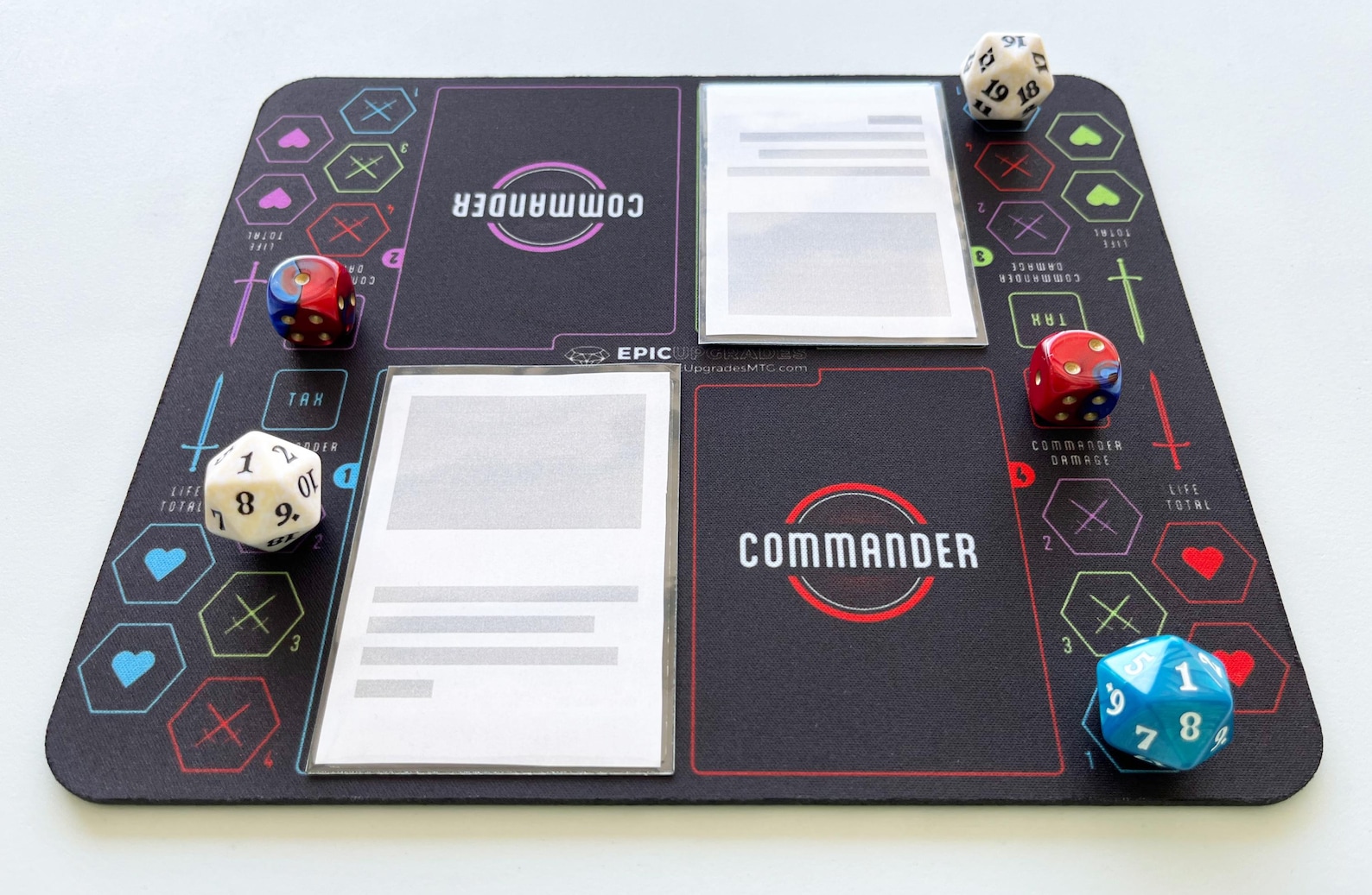 Mini Commander Zone Mat | 9.5"x7.75" Compact EDH Life Tax and CMDR ...