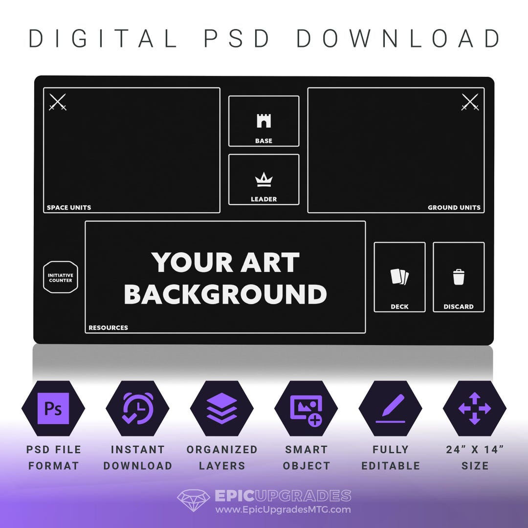 SWU Playmat Zone Overlay PSD Digital Download - 24"x14" Unlimited ...
