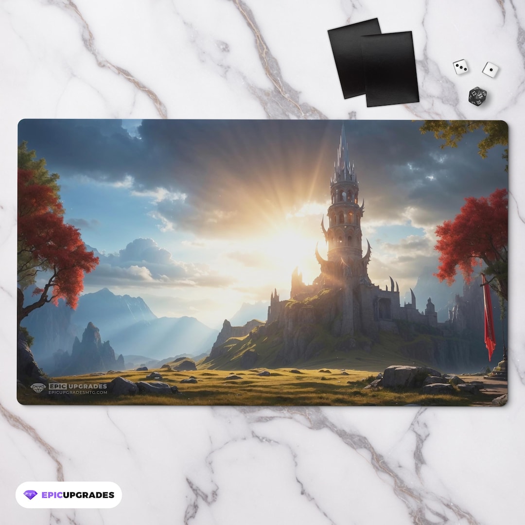 Jeskai Triome Playmat - Fantasy Land Series | 24"x14" Magic the ...